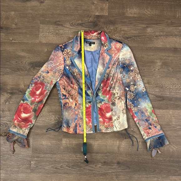 BOHO CHIC | Jackets & Coats | Vibrant Boho Chic Floral Blazer With Red ...